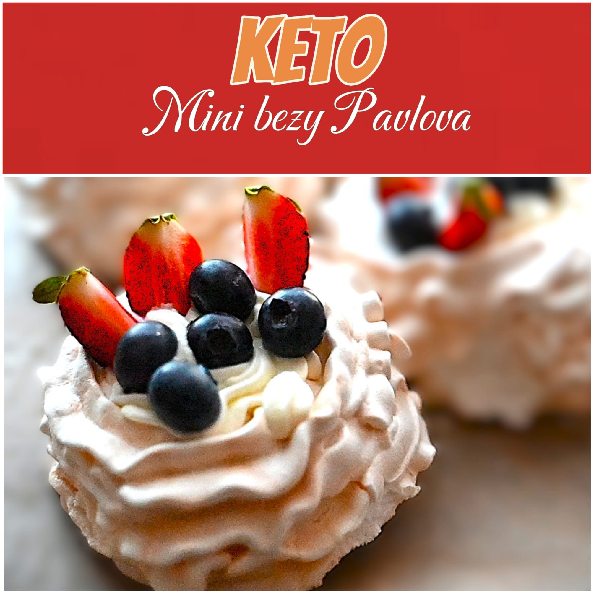 Keto mini bezy Pavlova - Przyprawione Sercem